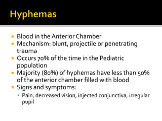 Pediatrics ocular trauma and emergencies | PPTX