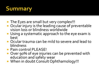 Pediatrics ocular trauma and emergencies | PPTX