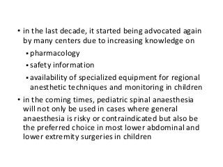 Pediatric spinal anaesthesia | PPTX
