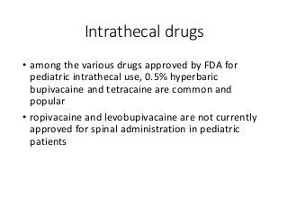 Pediatric spinal anaesthesia | PPTX