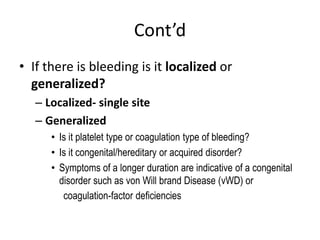 Aproach to bleeding disorder in Pediatrics | PPTX