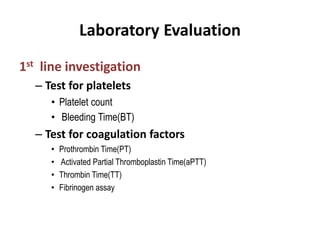 Aproach to bleeding disorder in Pediatrics | PPTX
