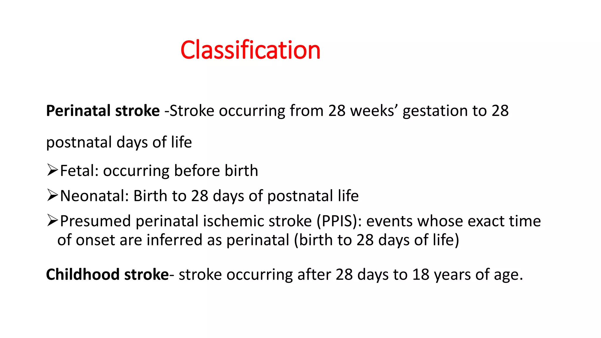 Pediatric stroke evaluation ;management | PPTX