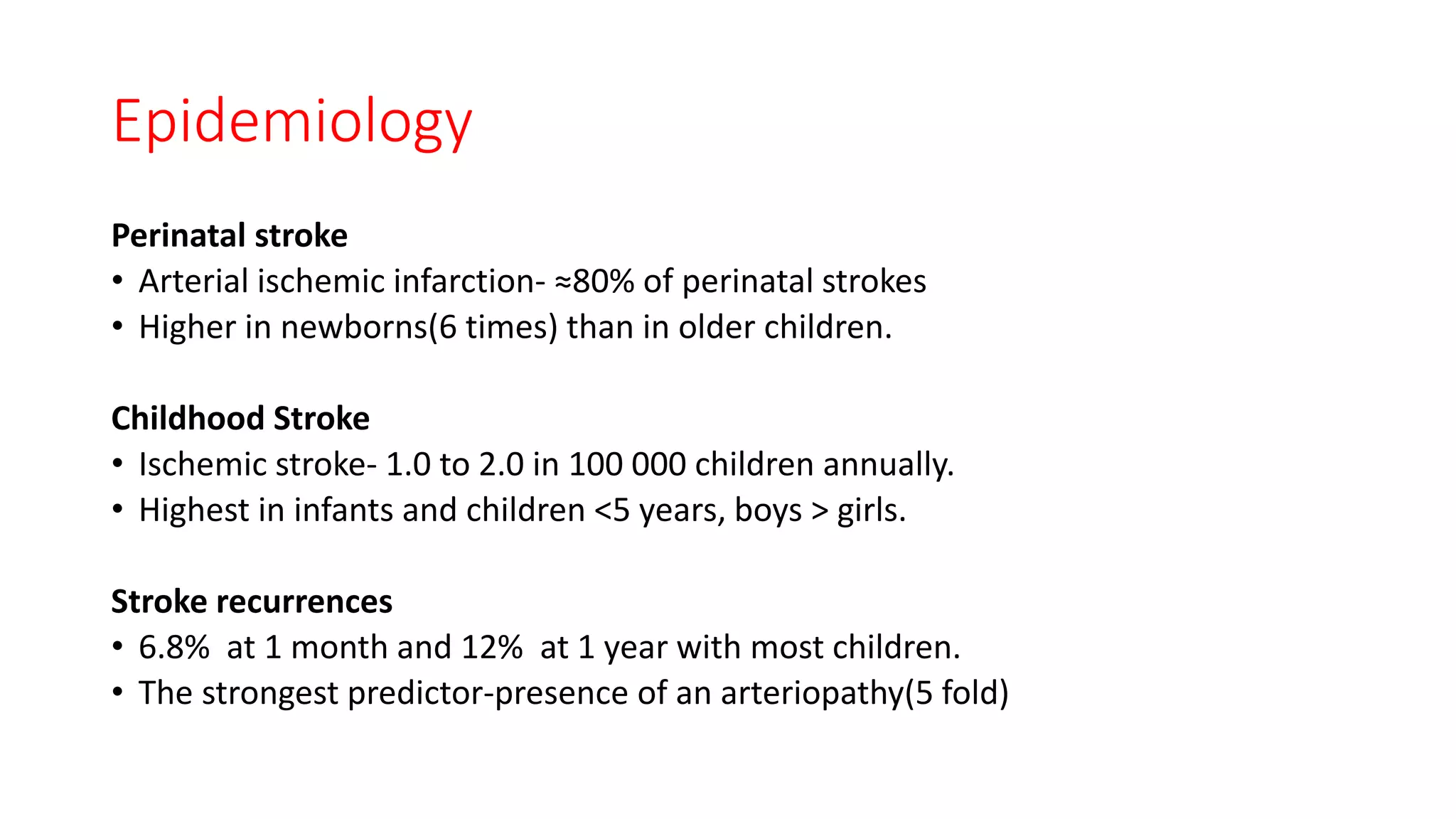 Pediatric stroke evaluation ;management | PPTX