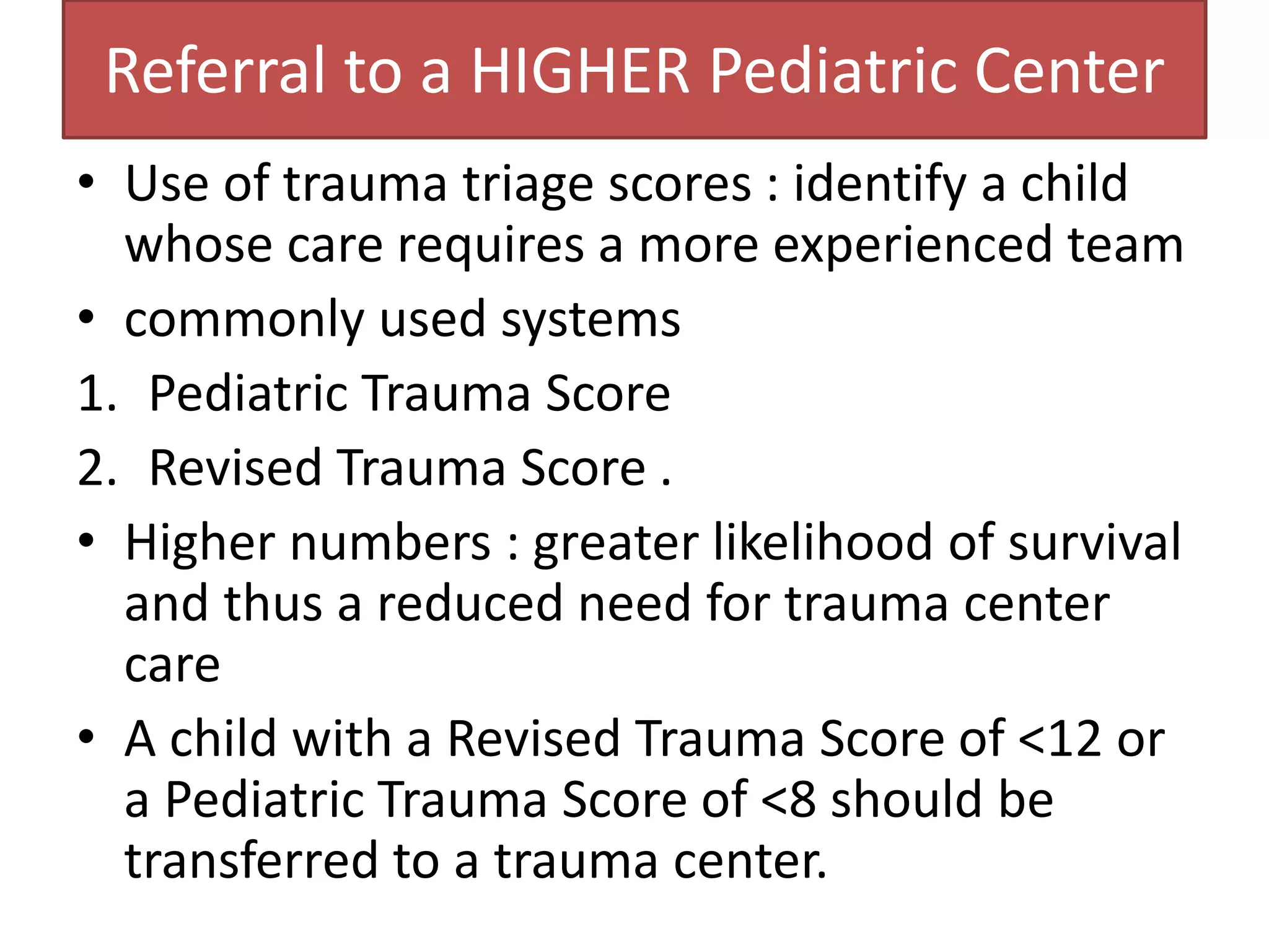 Pediatric Trauma - Concepts & Management | PPTX