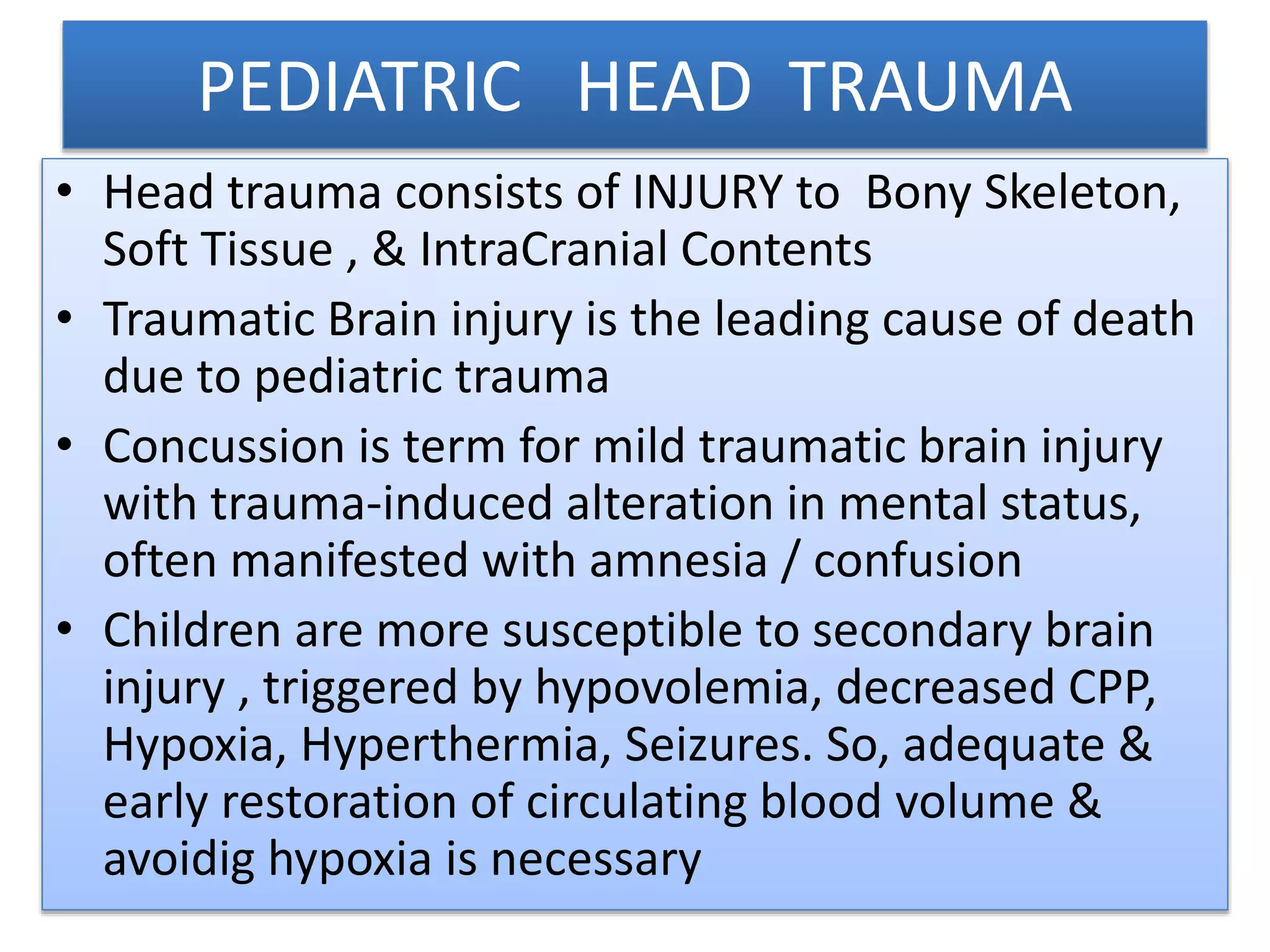 Pediatric Trauma - Concepts & Management | PPTX