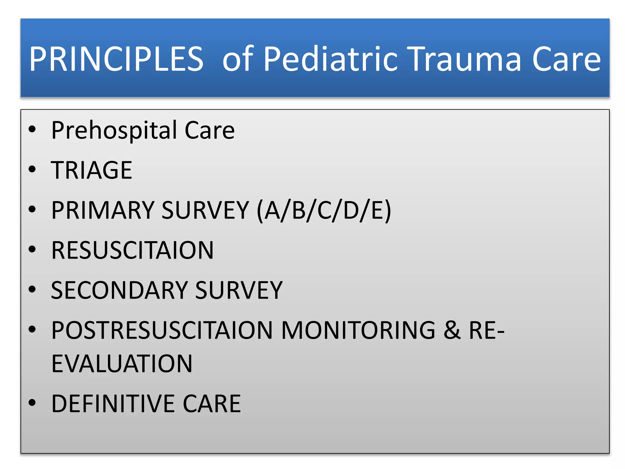 Pediatric Trauma - Concepts & Management | PPTX