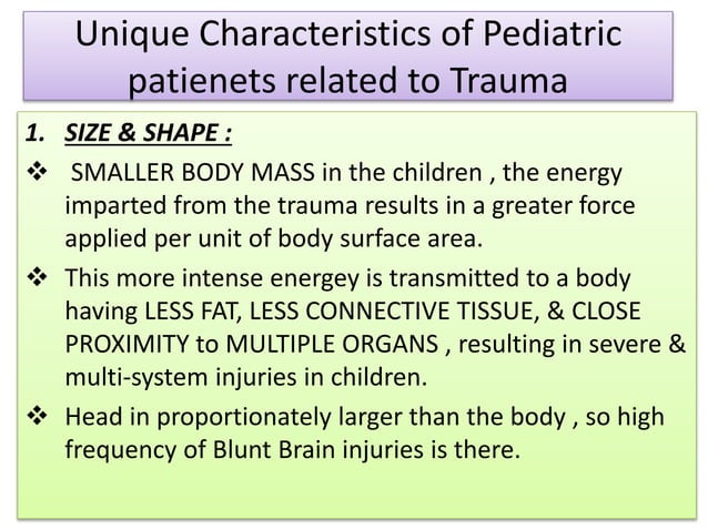 Pediatric Trauma - Concepts & Management | PPTX | First Aid | Injuries