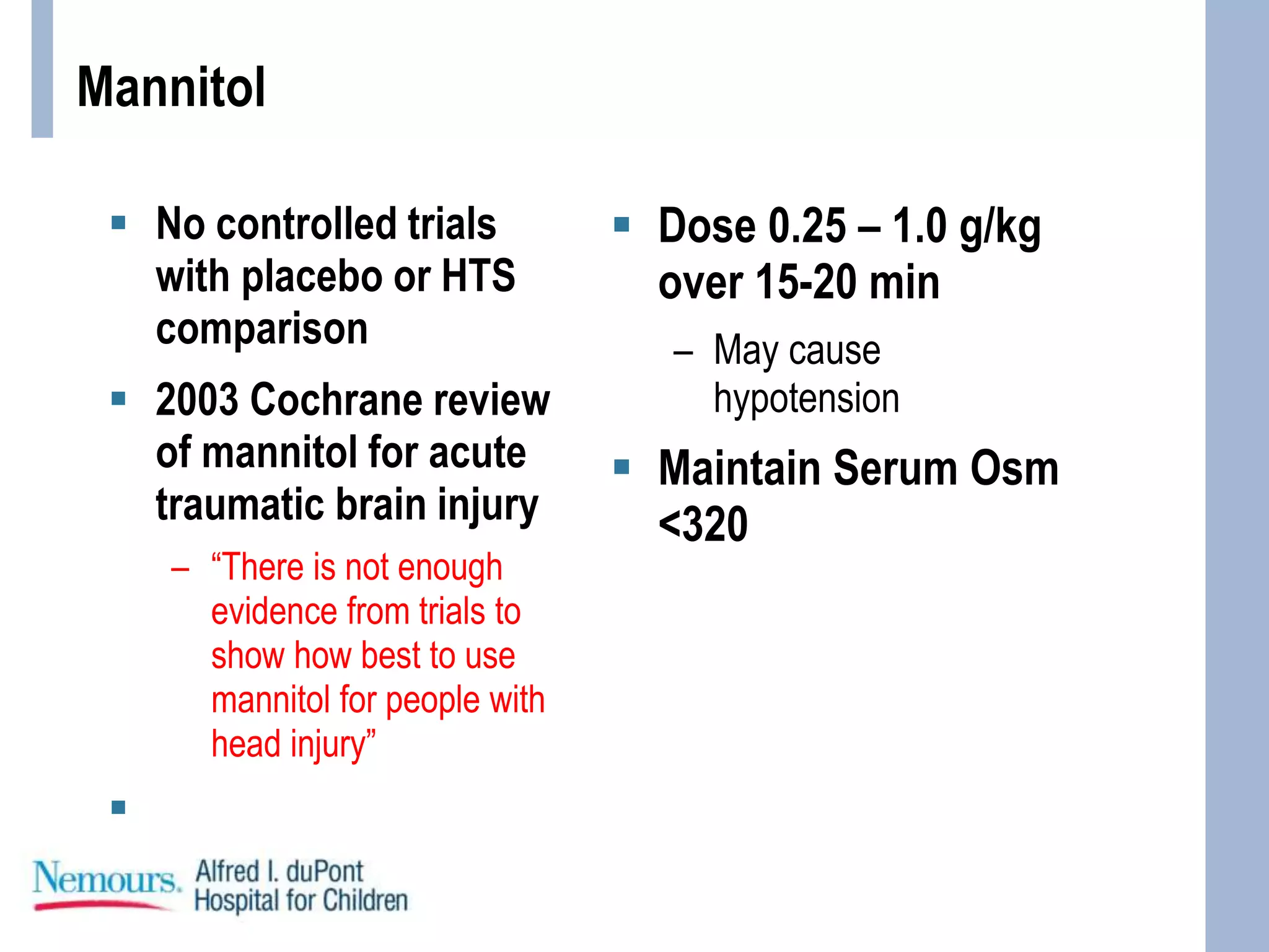 Pediatric traumatic brain injury presentation | PPTX
