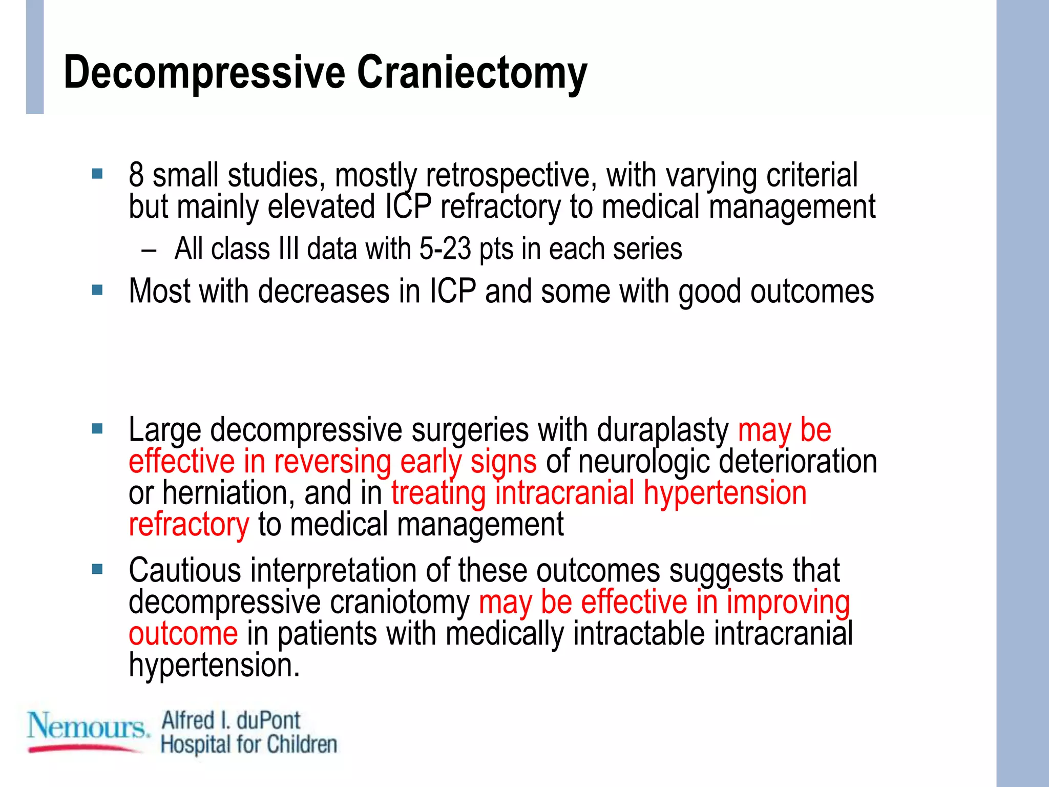 Pediatric traumatic brain injury presentation | PPTX