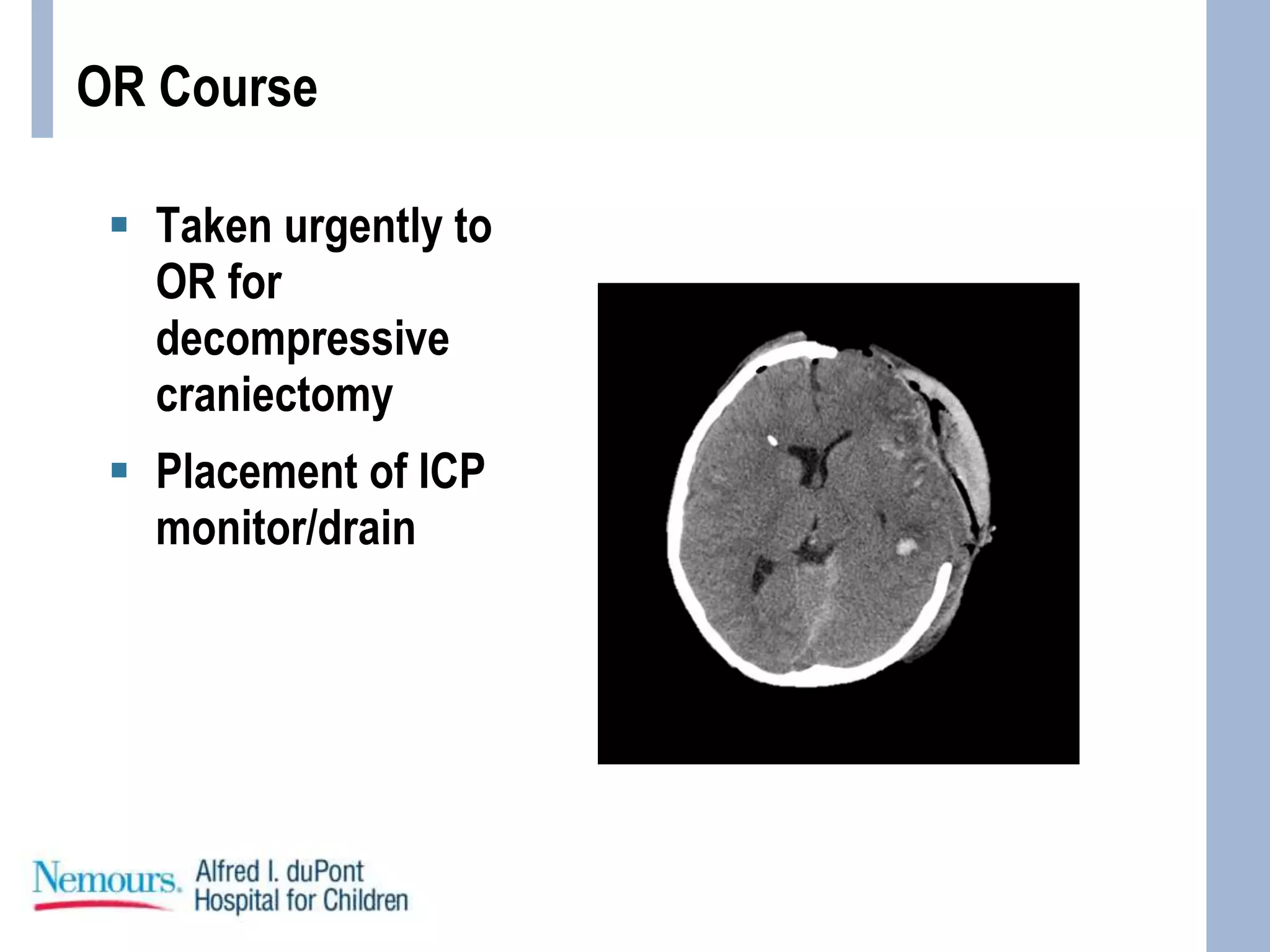 Pediatric traumatic brain injury presentation | PPTX