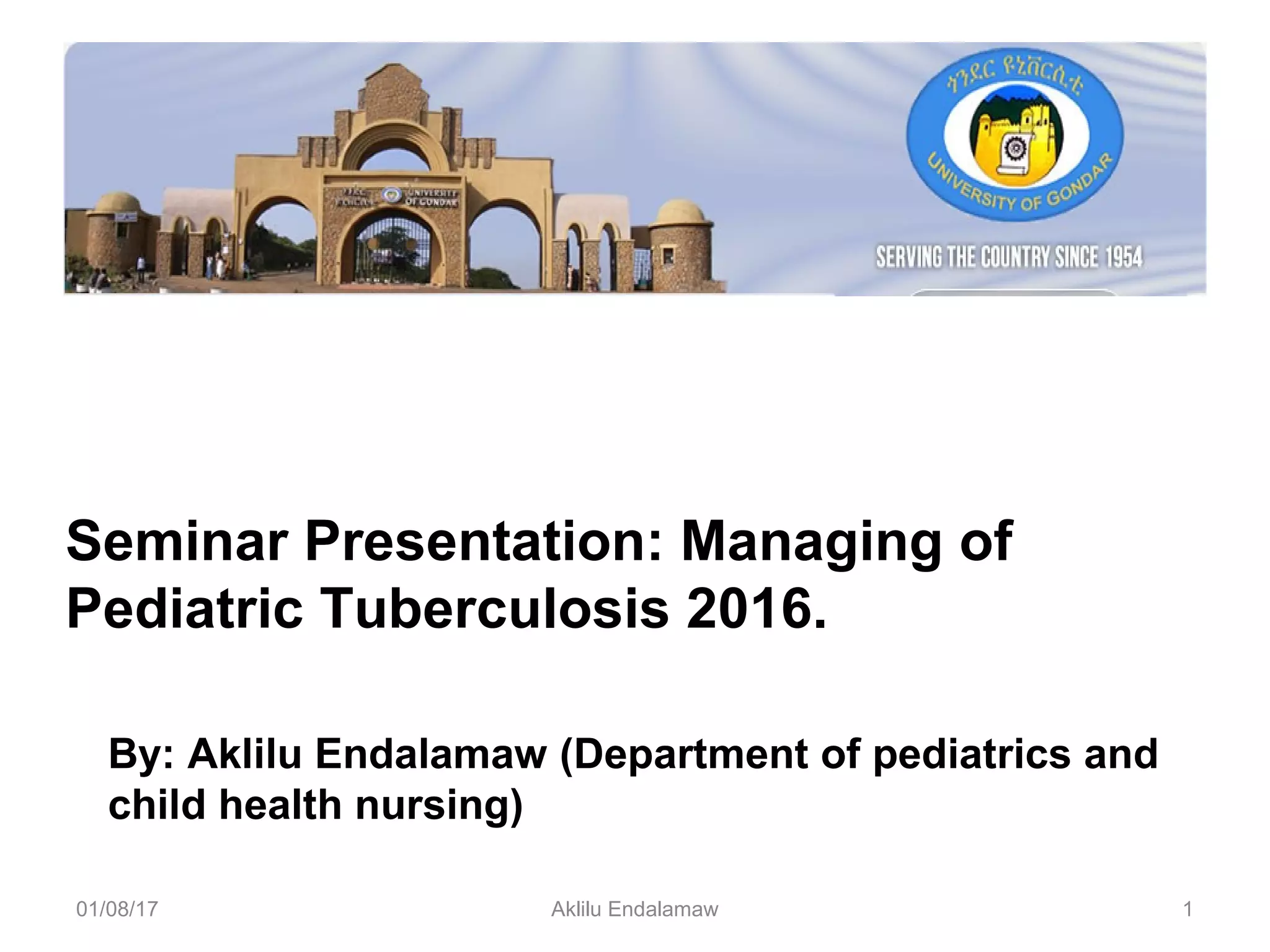 Managing Pediatric tuberculosis | PPT
