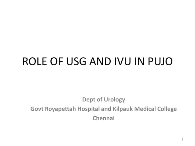Pediatric Urology Role Of Ivu Usg In Pelvi Ureteric Junction