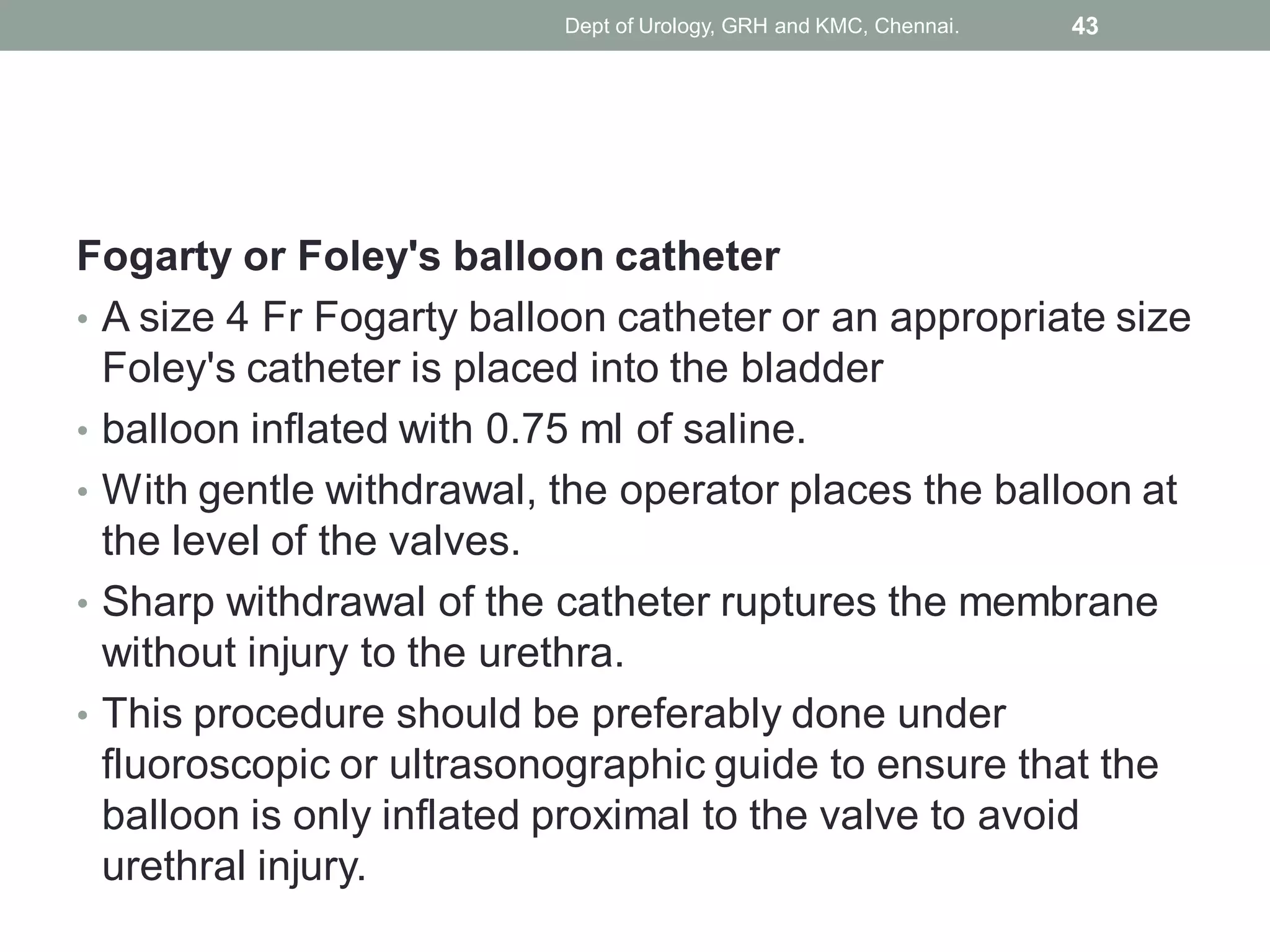 Pediatric urology :Posterior Urethral Valve (PUV)- diagnosis ...