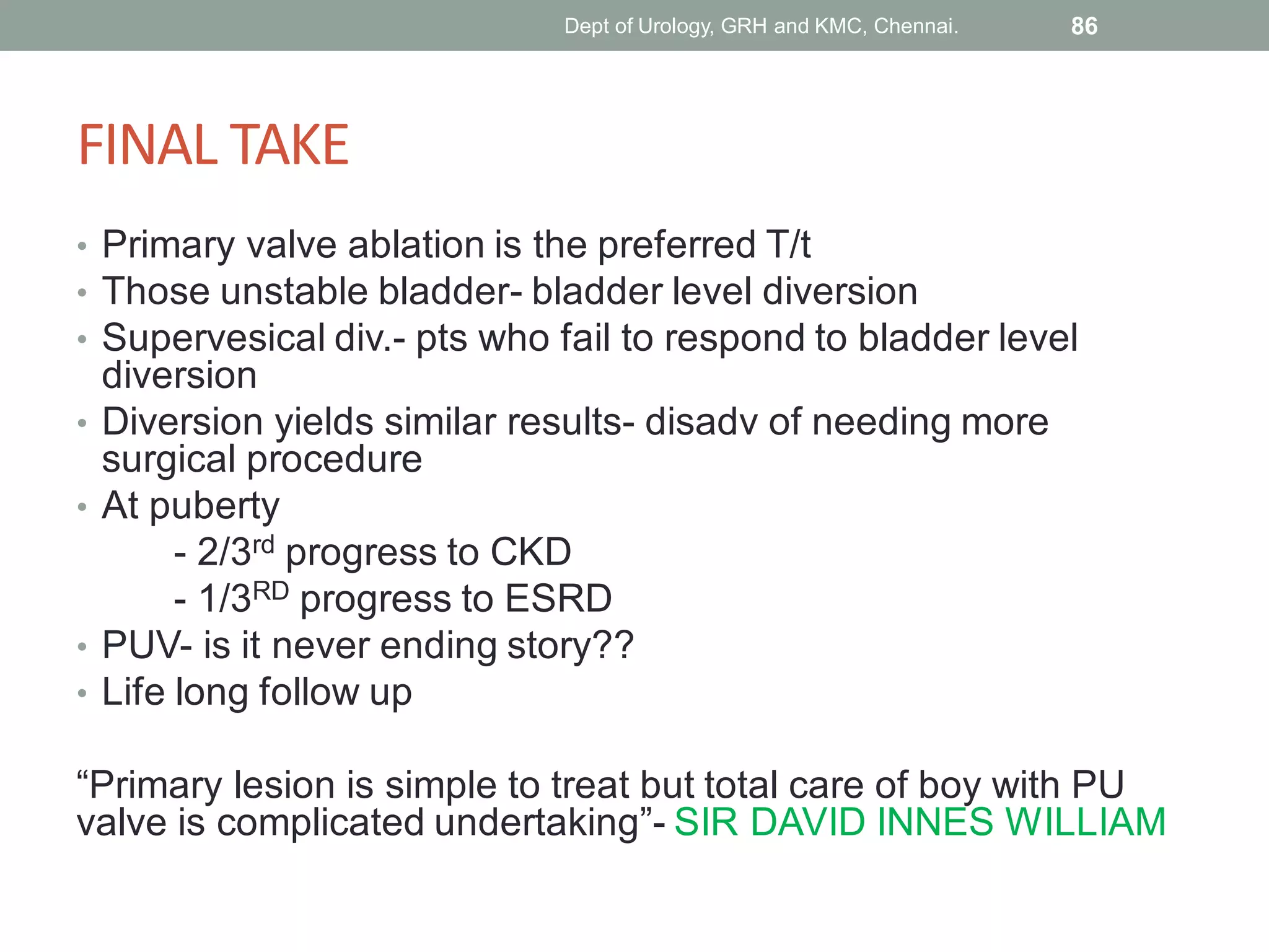 Pediatric urology :Posterior Urethral Valve (PUV)- diagnosis ...