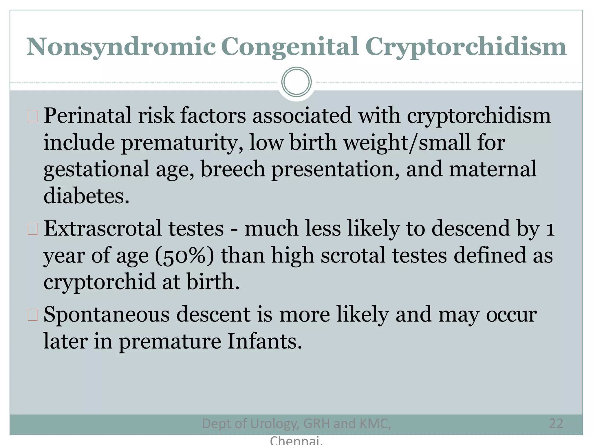 Pediatric urology :Undescended Testis (UDT) | PDF
