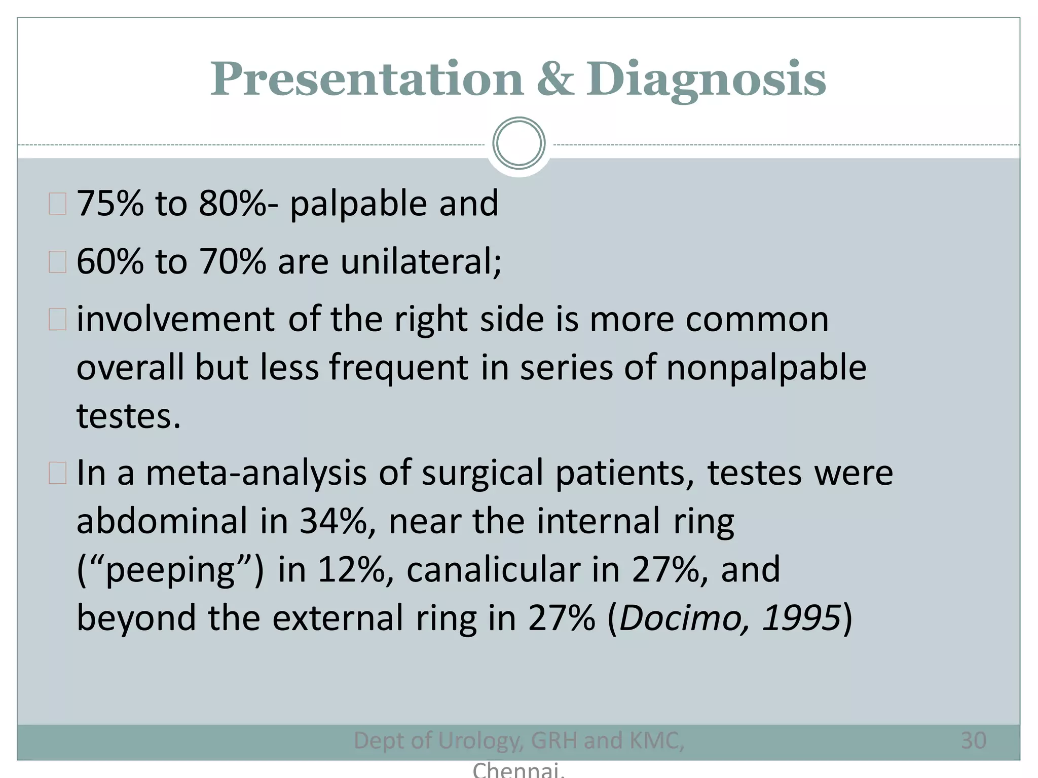 Pediatric urology :Undescended Testis (UDT) | PDF