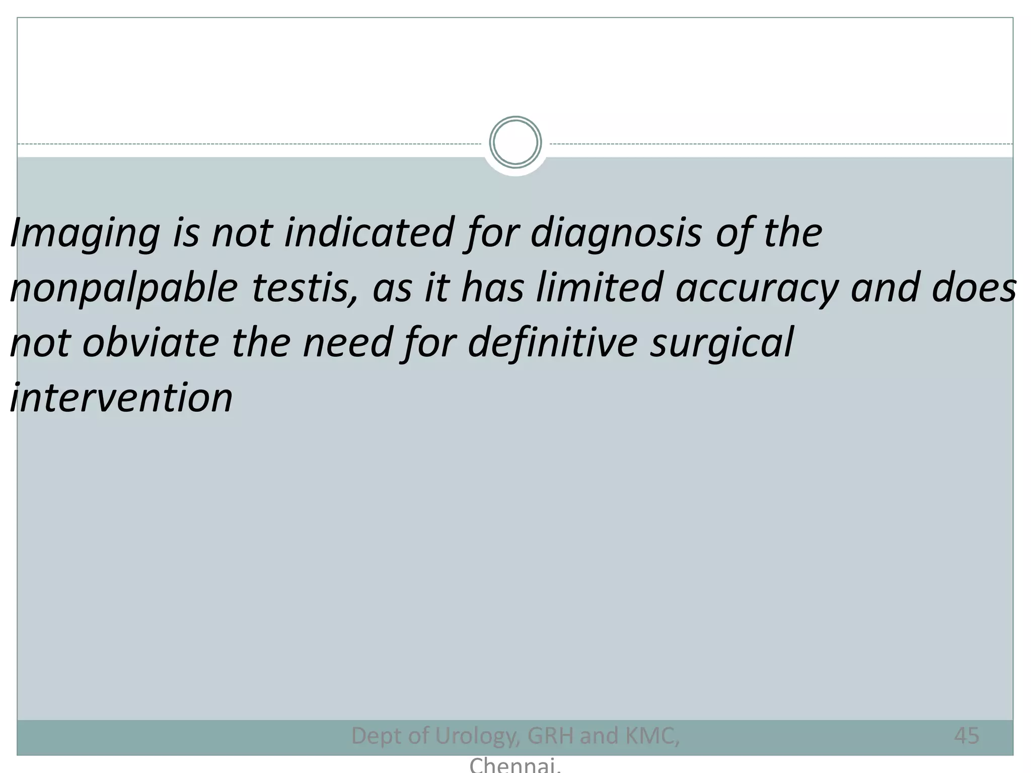 Pediatric urology :Undescended Testis (UDT) | PDF