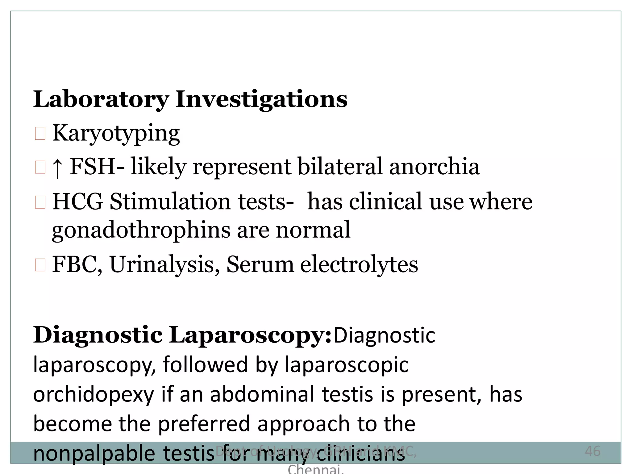 Pediatric urology :Undescended Testis (UDT) | PDF