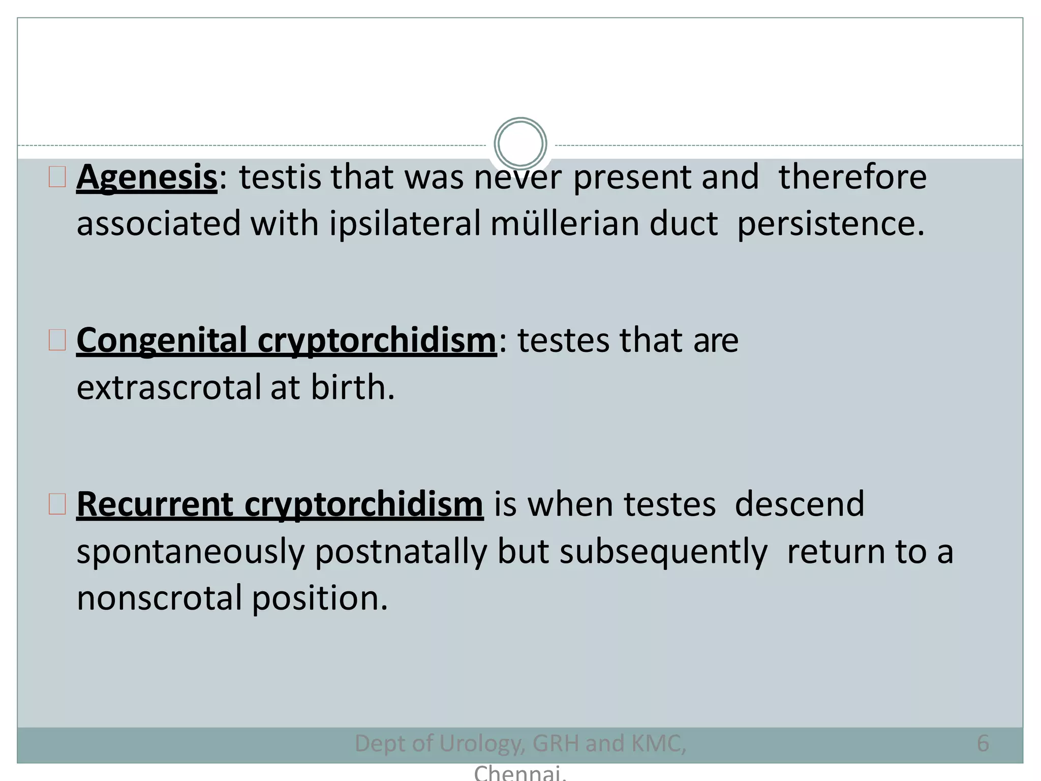 Pediatric urology :Undescended Testis (UDT) | PDF