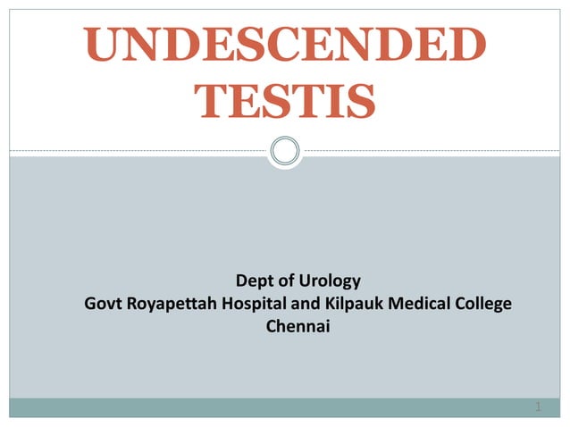 Pediatric urology :Undescended Testis (UDT) | PPT