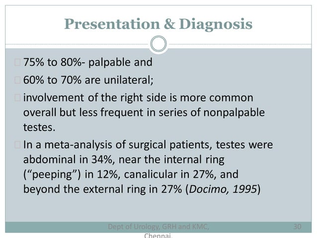Pediatric urology :Undescended Testis (UDT) | PPT