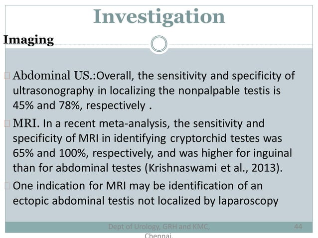 Pediatric urology :Undescended Testis (UDT) | PPT