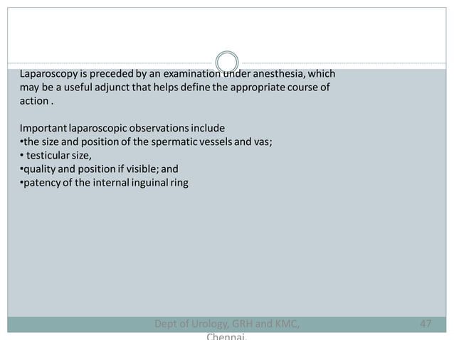 Pediatric urology :Undescended Testis (UDT) | PPT