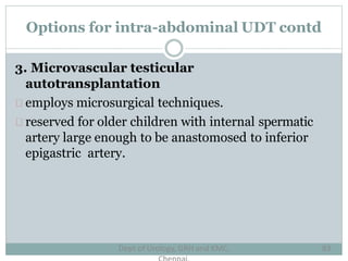 Pediatric urology :Undescended Testis (UDT) | PDF