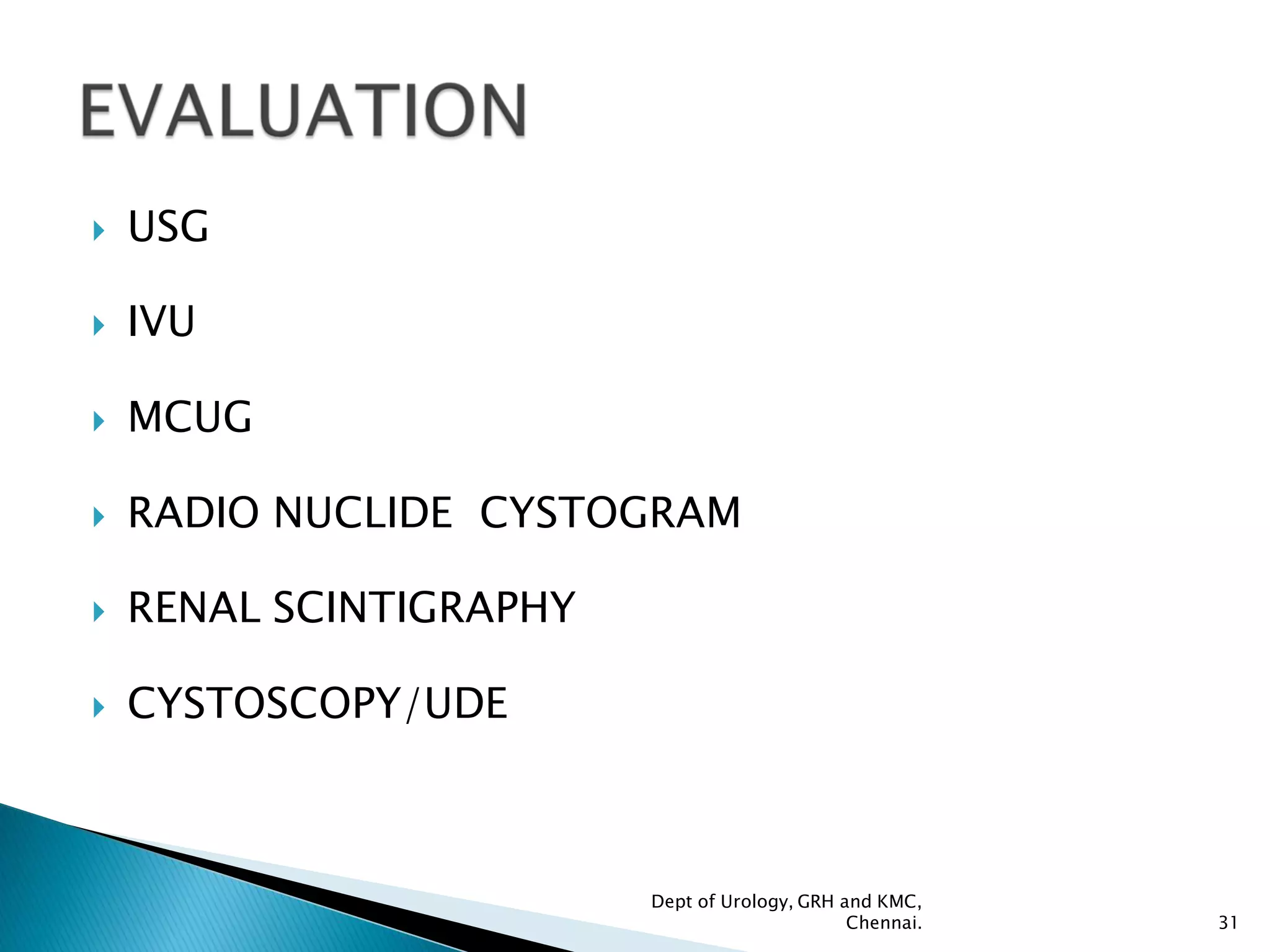 Pediatric urology : Vesicoureteric reflux(vur)- overview | PDF ...