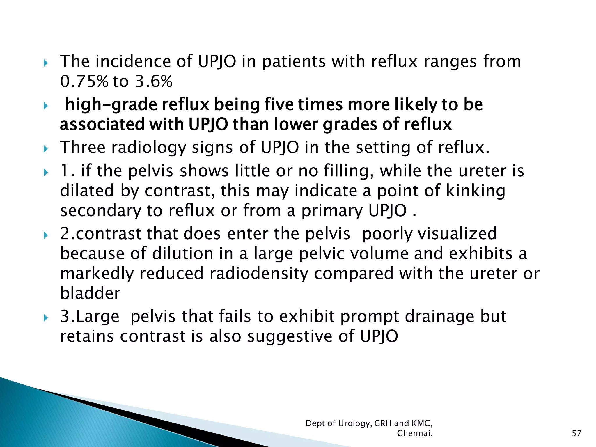 Pediatric urology : Vesicoureteric reflux(vur)- overview | PDF