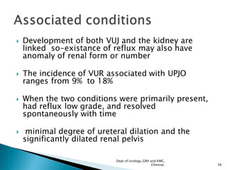 Pediatric urology : Vesicoureteric reflux(vur)- overview | PDF