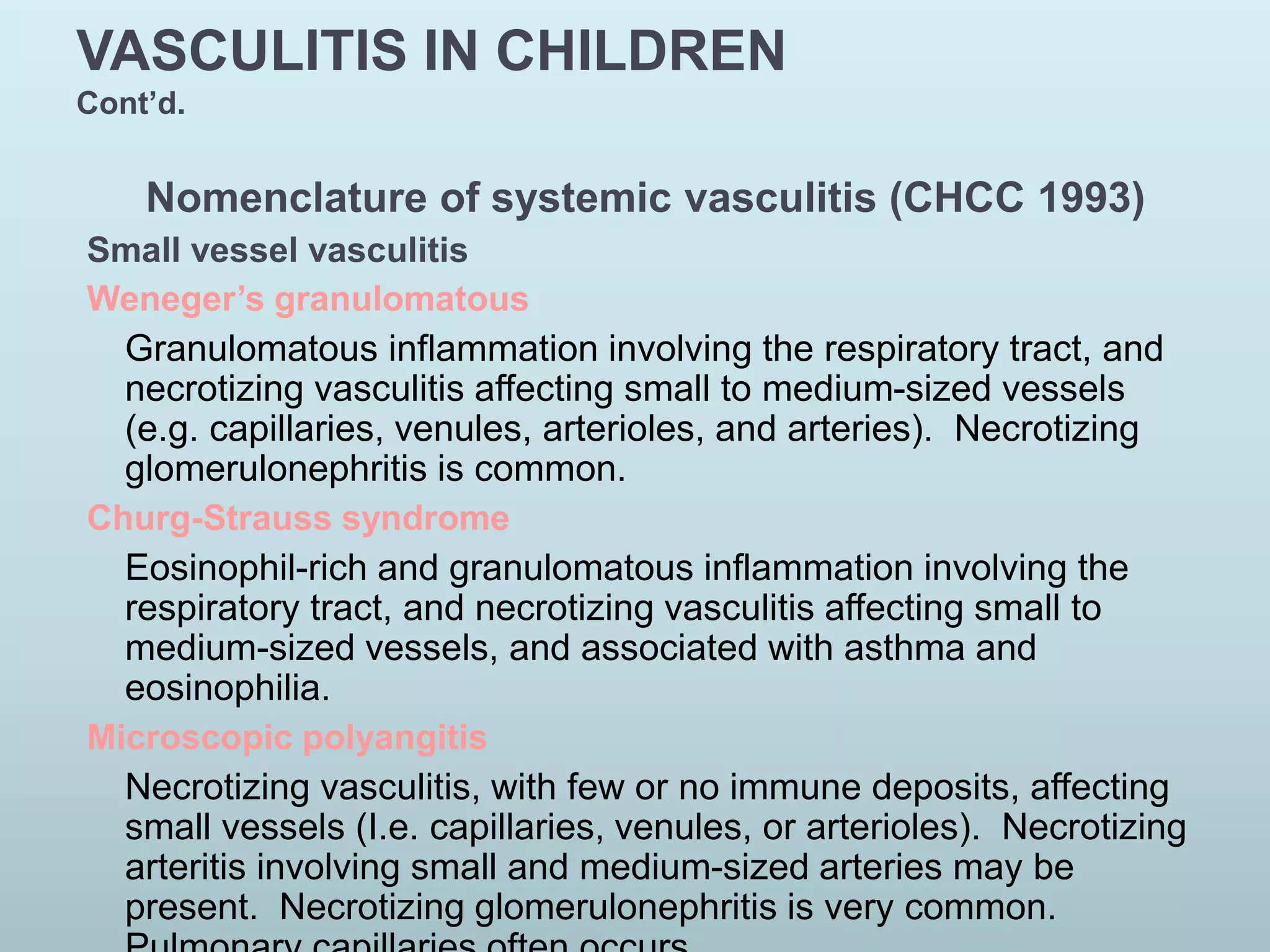 Pediatric vasculitis dr inayat ullah | PPTX