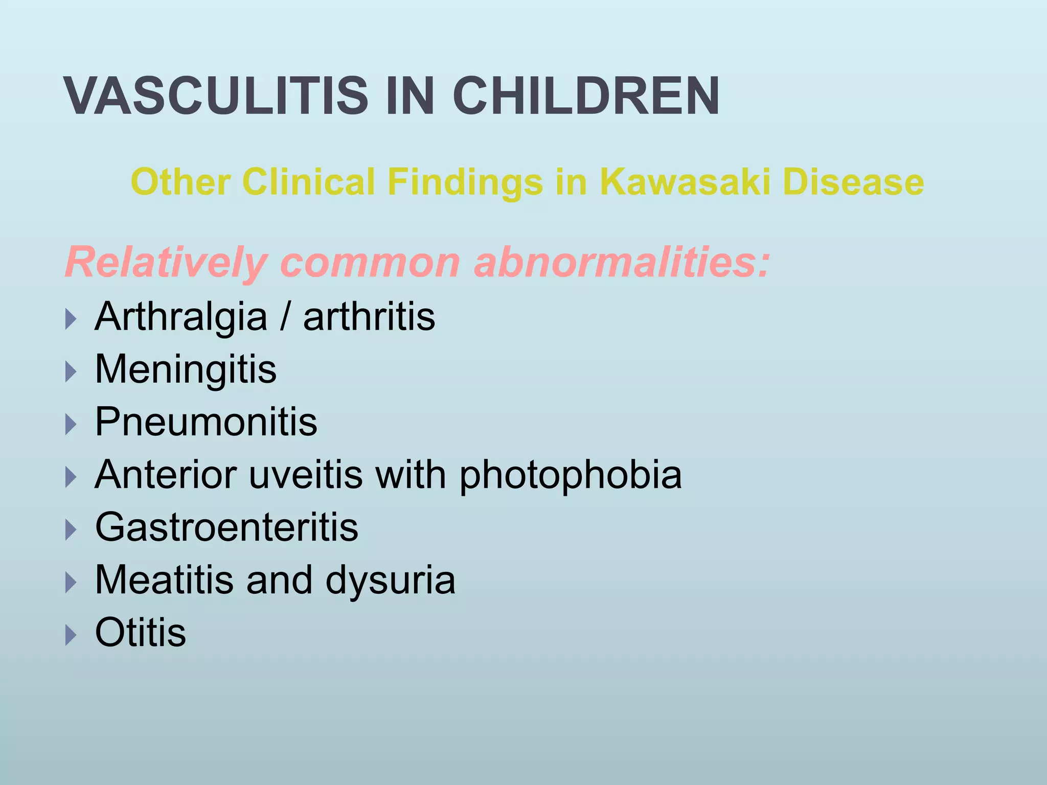 Pediatric vasculitis dr inayat ullah | PPTX
