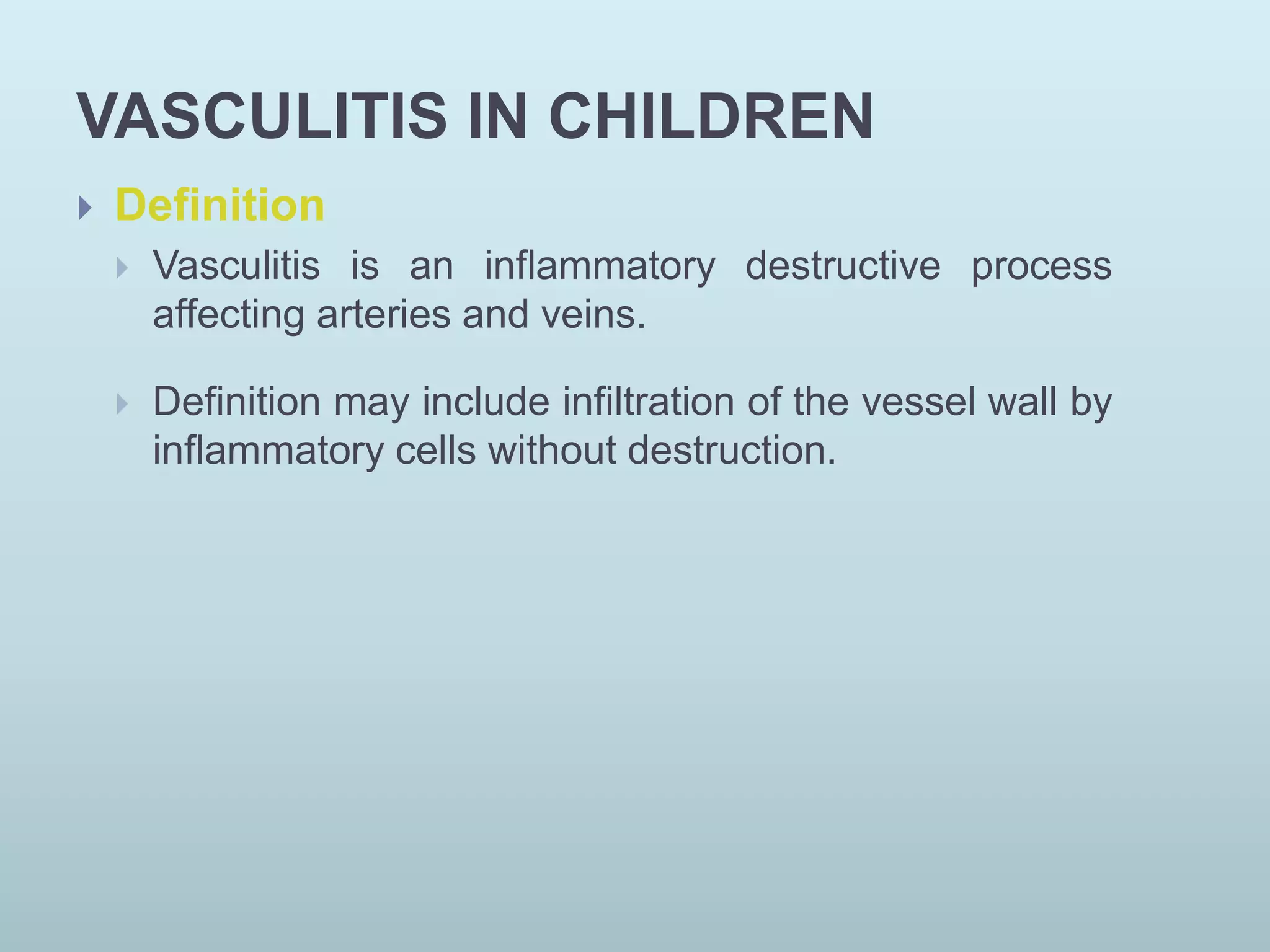 Pediatric vasculitis dr inayat ullah | PPTX