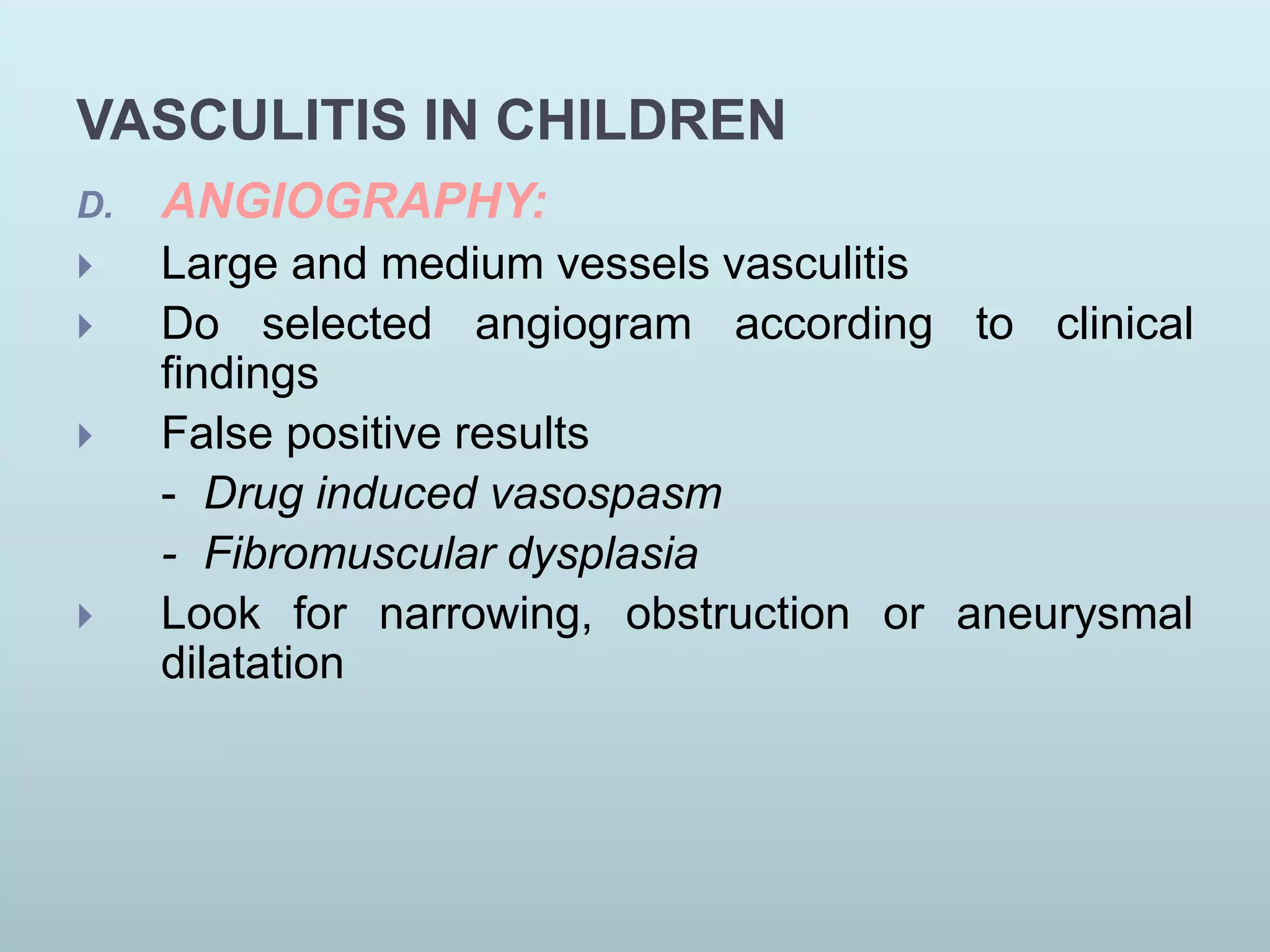 Pediatric vasculitis dr inayat ullah | PPTX