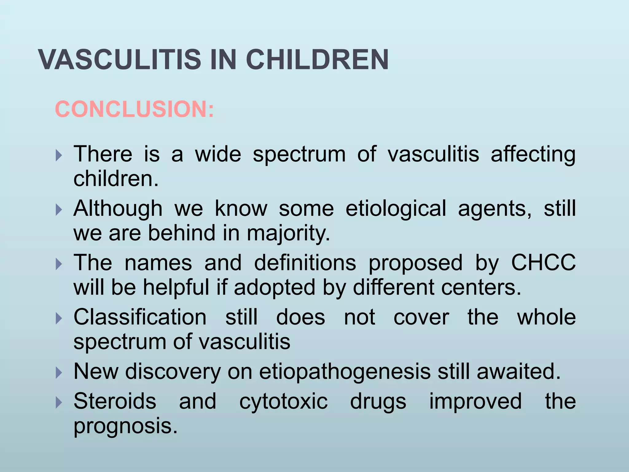 Pediatric vasculitis dr inayat ullah | PPTX