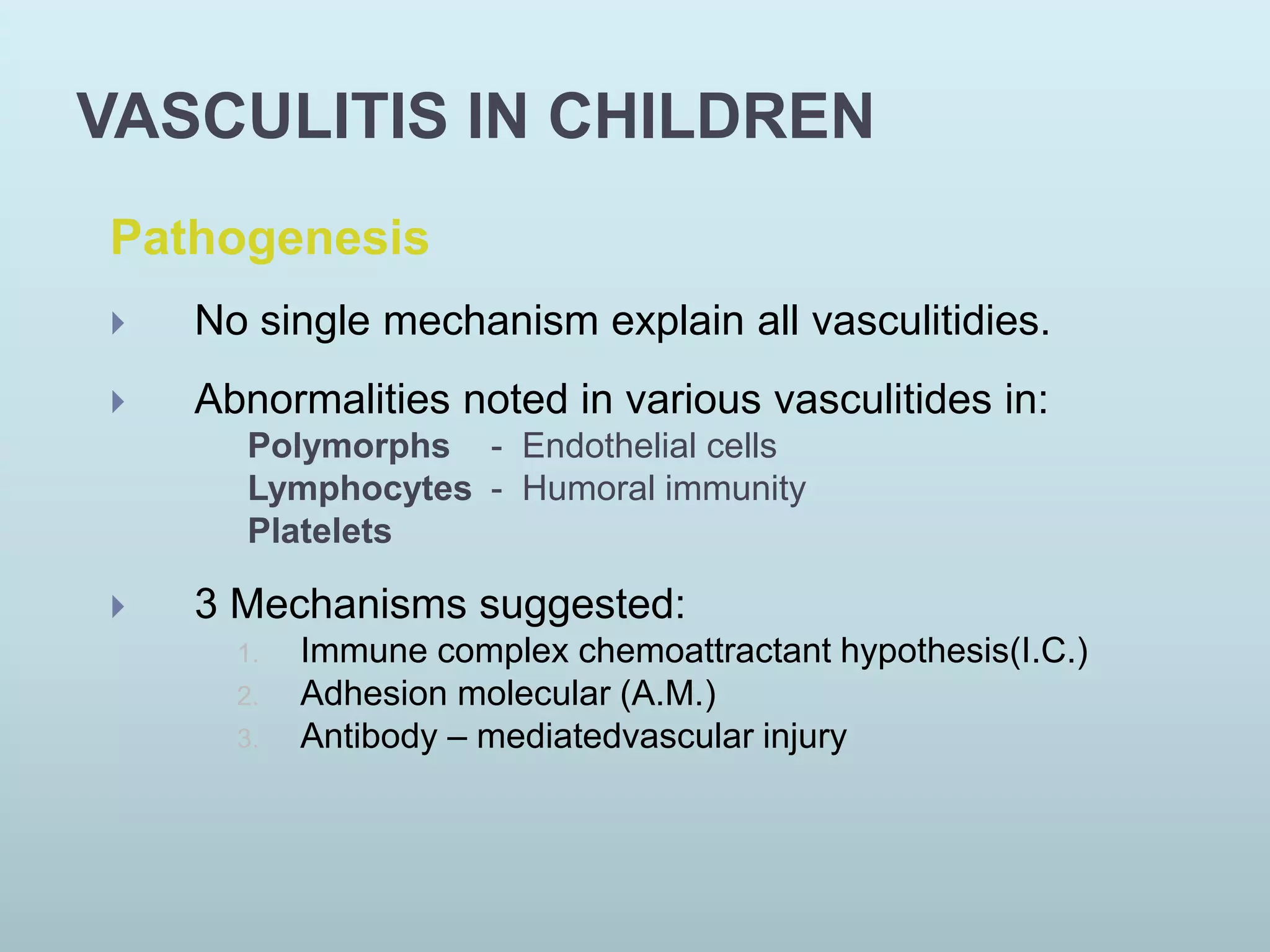 Pediatric vasculitis dr inayat ullah | PPTX