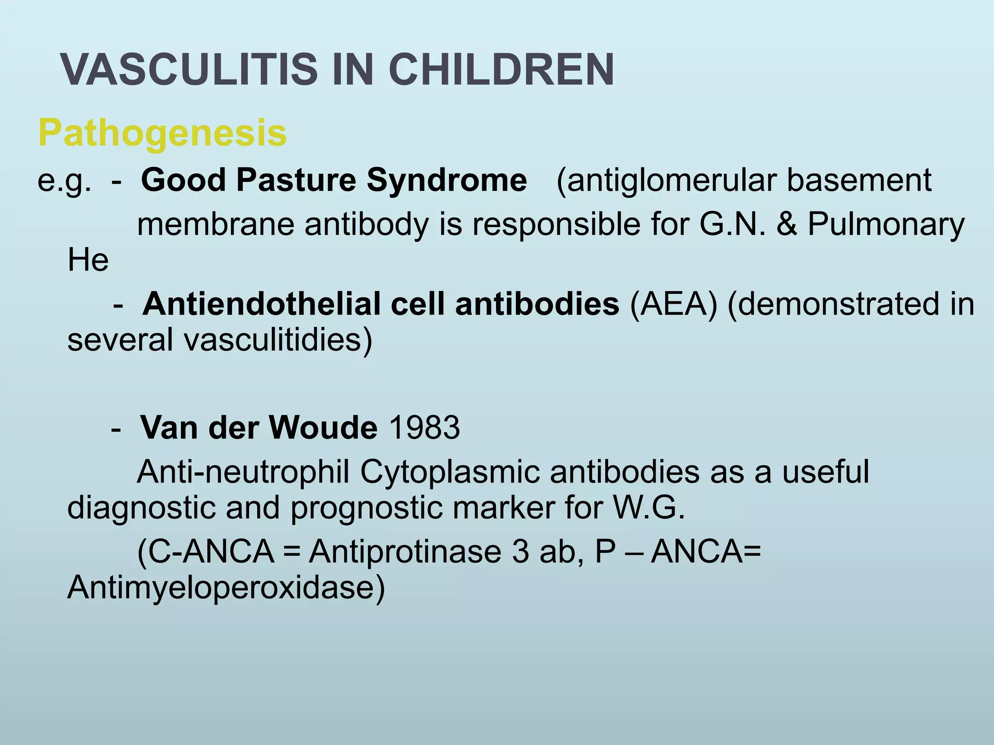 Pediatric vasculitis dr inayat ullah | PPTX