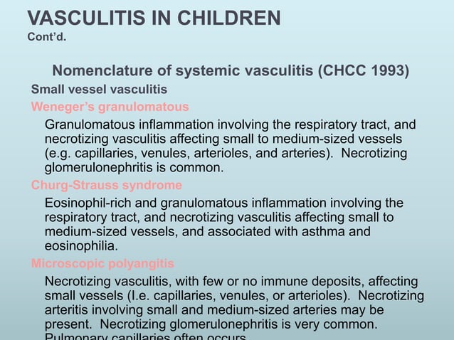 Pediatric vasculitis dr inayat ullah | PPTX