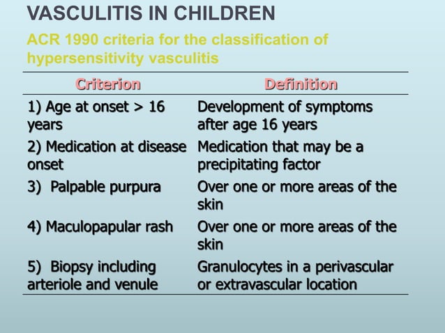 Pediatric vasculitis dr inayat ullah | PPTX