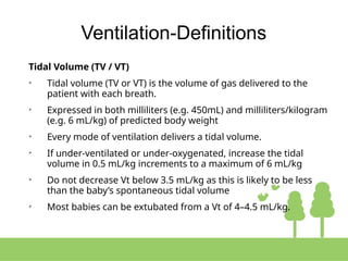 Mechanical ventilation in pediatrics and neonatal units | PPT