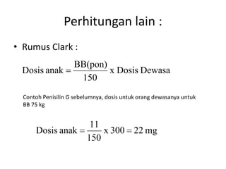 PENGATURAN DOSIS PADA PEDIATRIK, GERIATRIK DAN OBESITAS | PPT