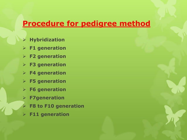 Pedigree Selection | PPTX | Genealogy and Ancestry | Hobbies & Interests
