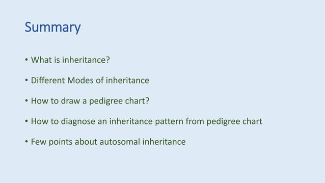 Pedigree chart & autosomal inheritance | PPTX