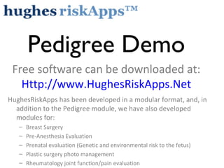 HughesRiskApps Pedigree demo | PPT