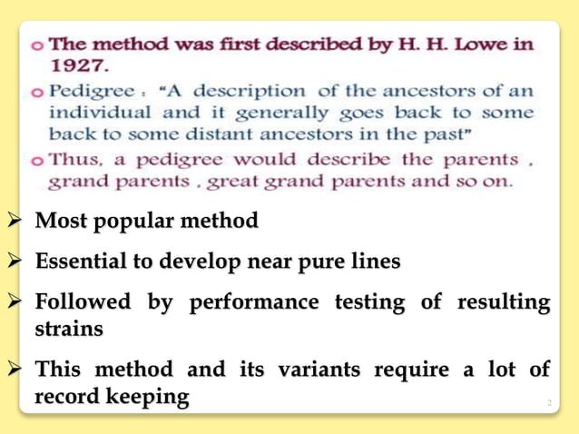 Pedigree method | PPT