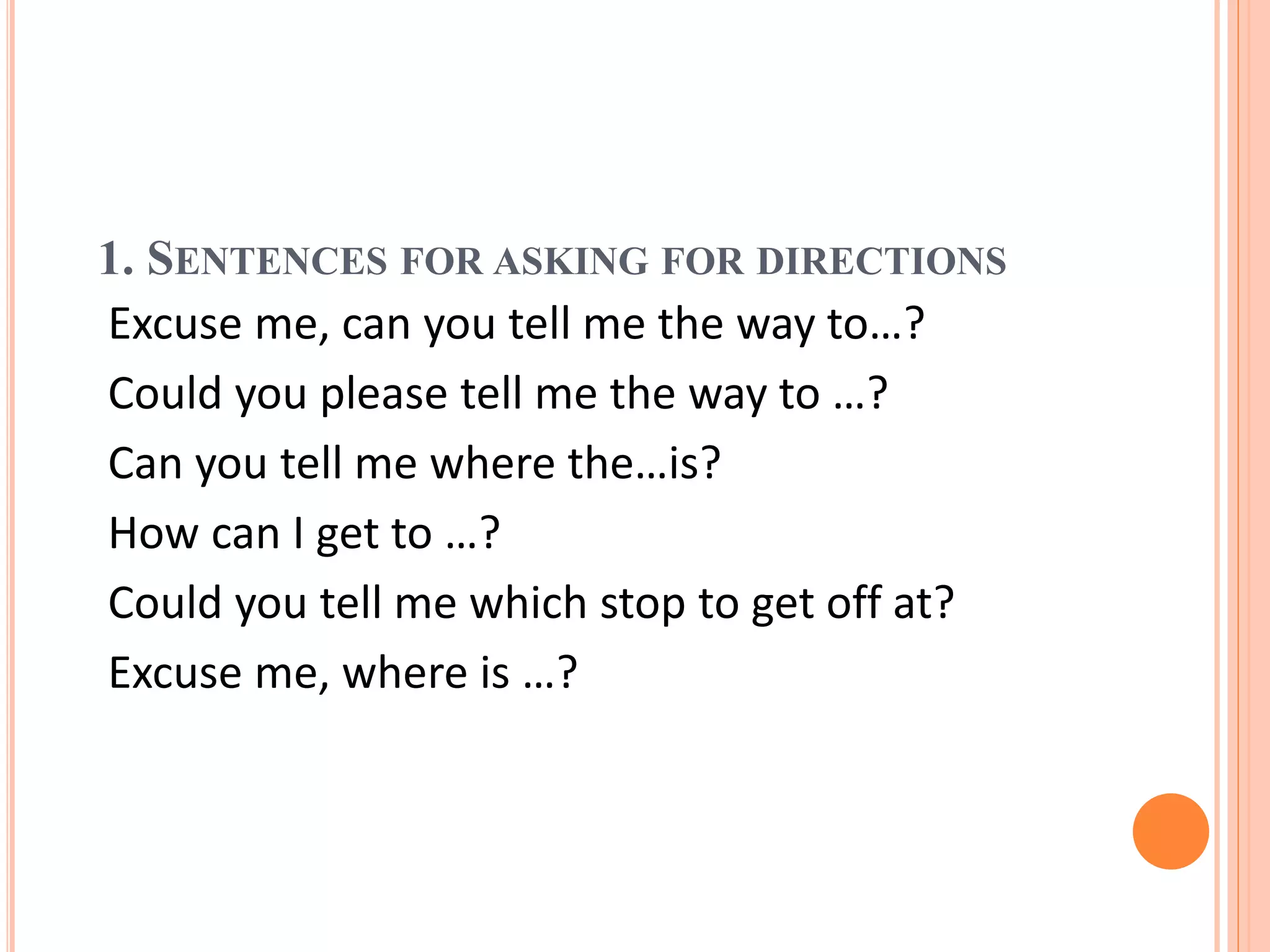 Pedir y dar direcciones | PDF