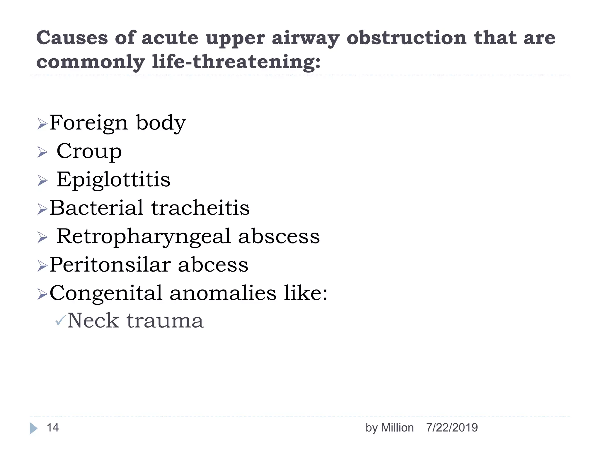 pediatric air way obstruction | PPTX