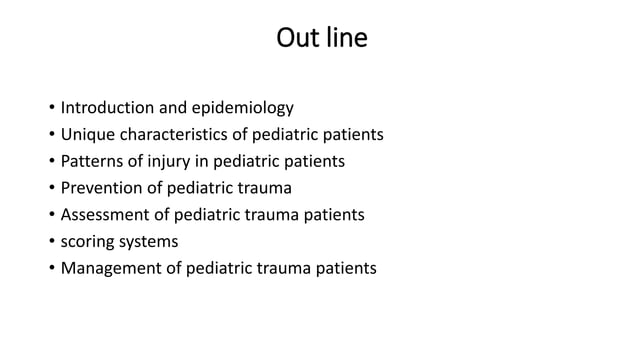 pediatric trauma early diagnosis, evaluation and management | PPTX